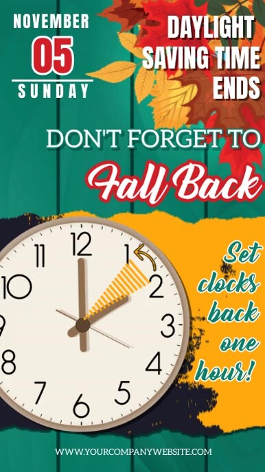 Copy of DAYLIGHT SAVINGS | Fall Back 2023 | PosterMyWall